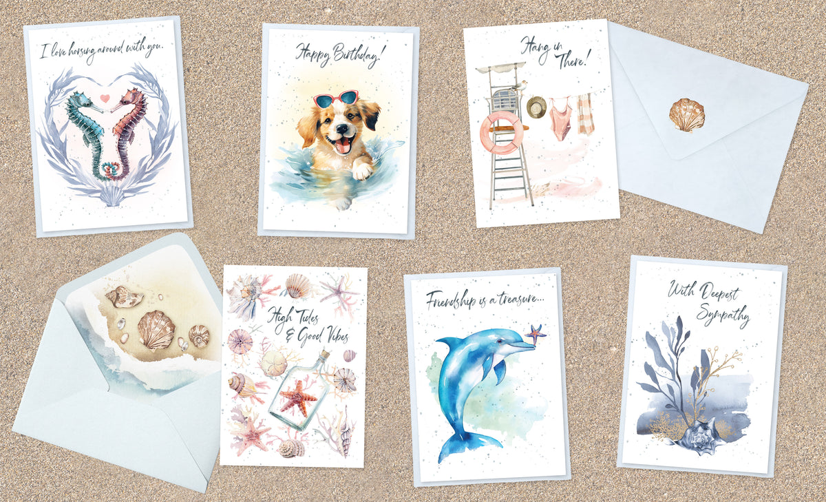 Hopper Studios *Coastal* Greeting Cards - Varied Occasions Mixed 6 Pac ...